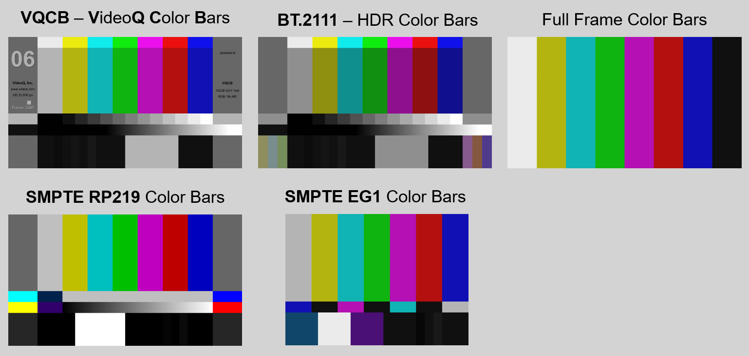 Color Bars Test Pattern – VideoQ Tech Blog